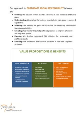 Praxis EL CSR Consulting Introduction | PDF