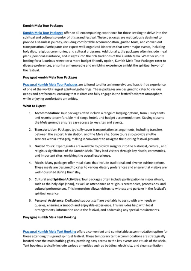 Prayagraj Kumbh Mela guide for 1st timer | PDF