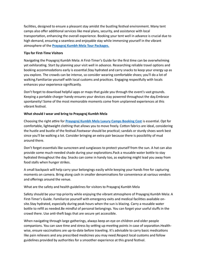 Prayagraj Kumbh Mela guide for 1st timer | PDF