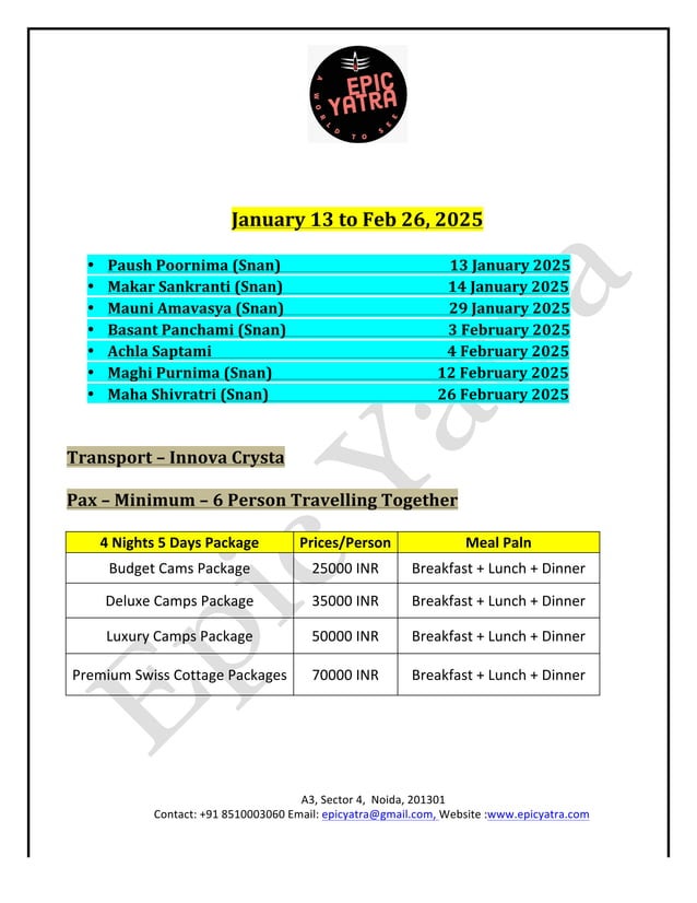 Prayagraj Kumbh Mela Tour Package 2025.pdf