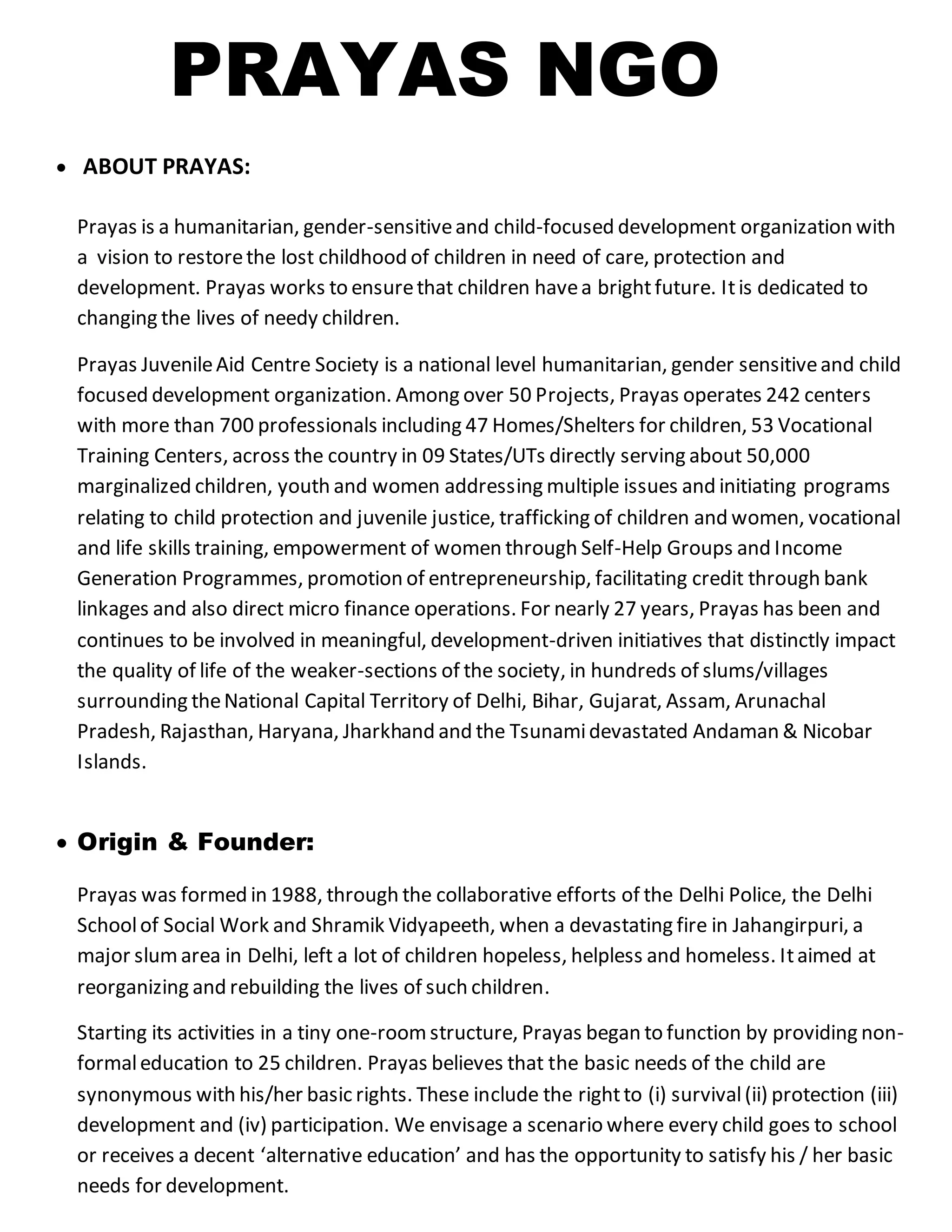 PRAYAS NGO | PDF