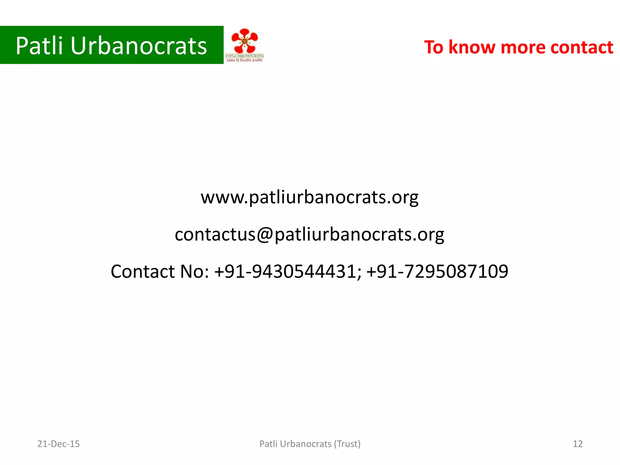 Presentation on PRAYAS - Livelihood Program - English | PPT