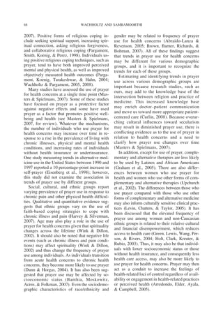 National Trends in Prayer Use as a Coping Mechanism for Health Concerns ...