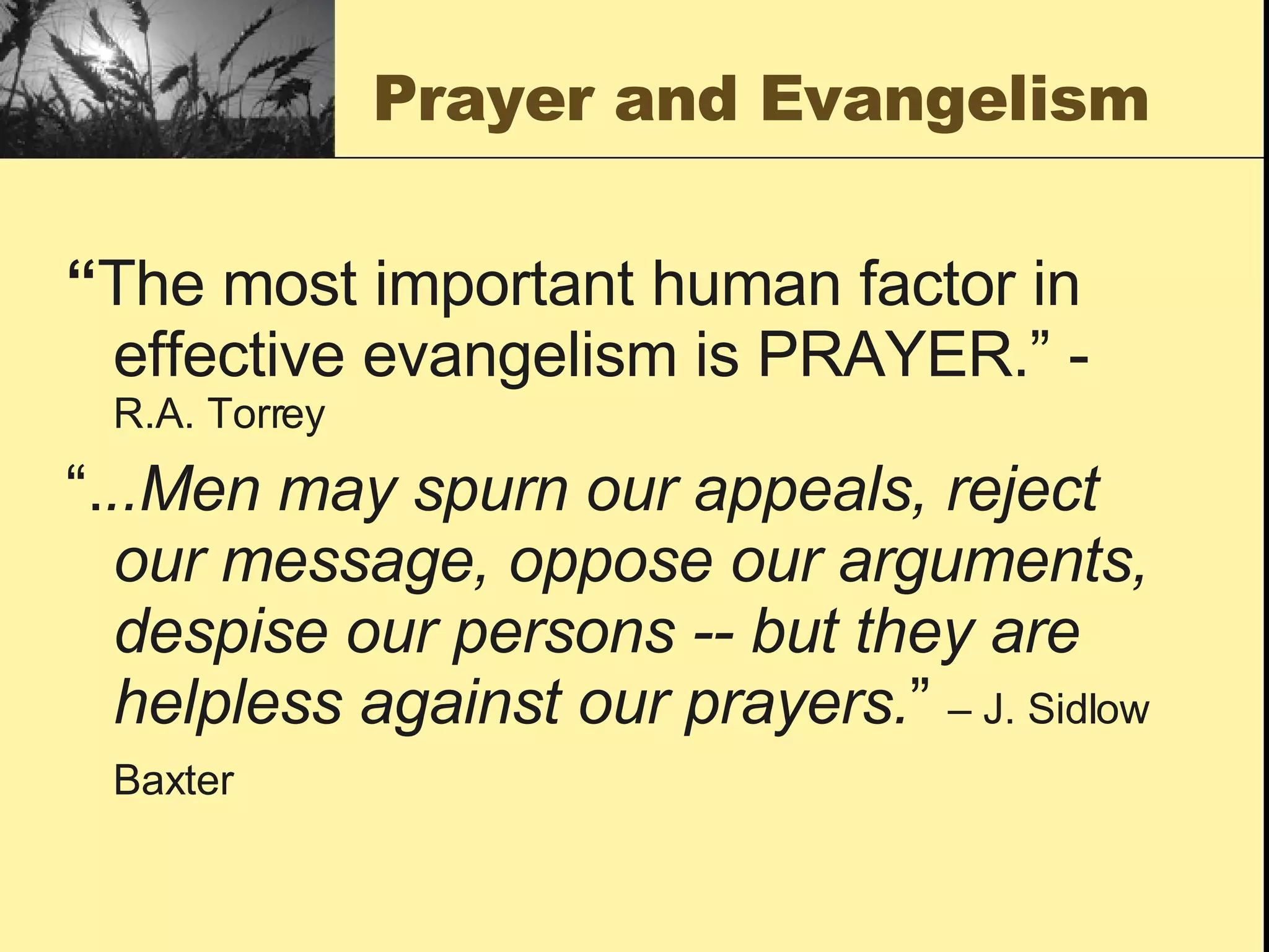 Prayer And Evangelism 1 | PPT