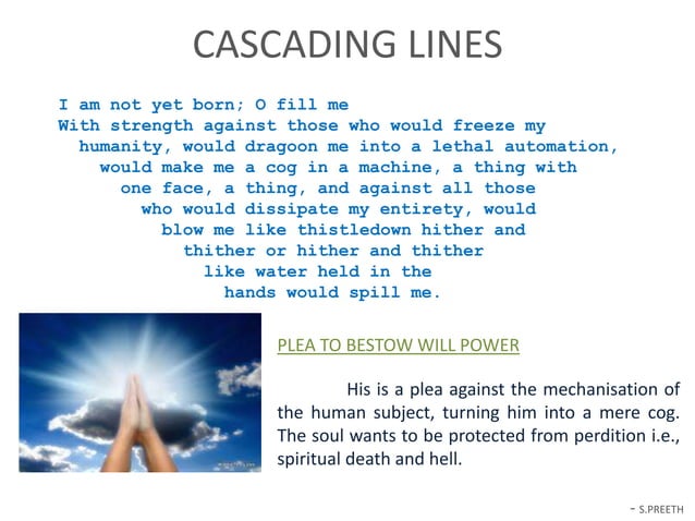 Prayer before birth - a poem by Louis MacNeice - Ppt - Literary tribute ...