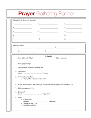 Prayer gathering planner | PDF