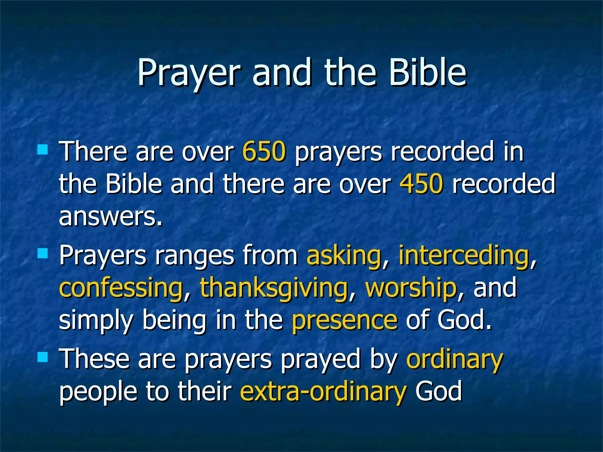 Prayer great prayers in the bible | PPT