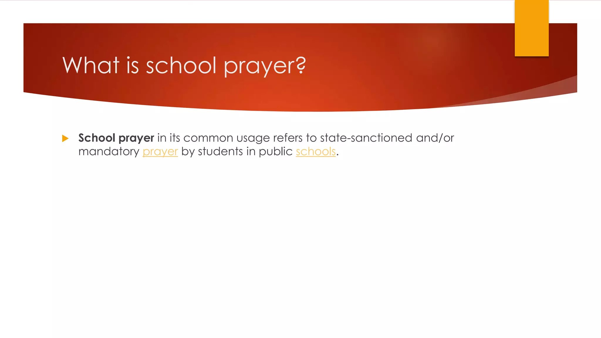 Prayer in public schools | PPT