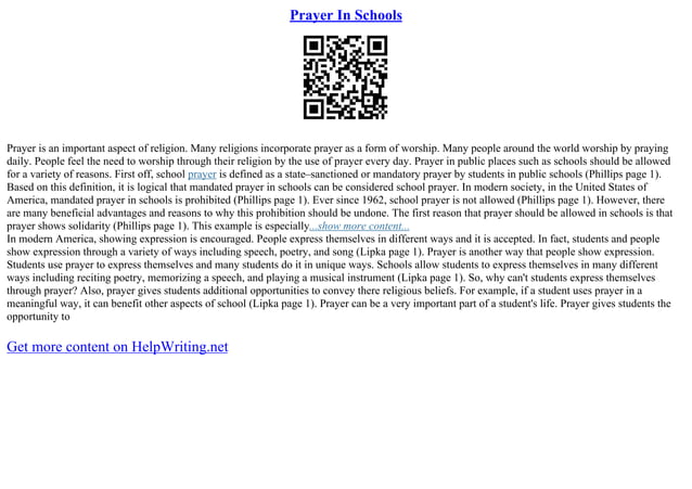 Prayer In Schools | PPT