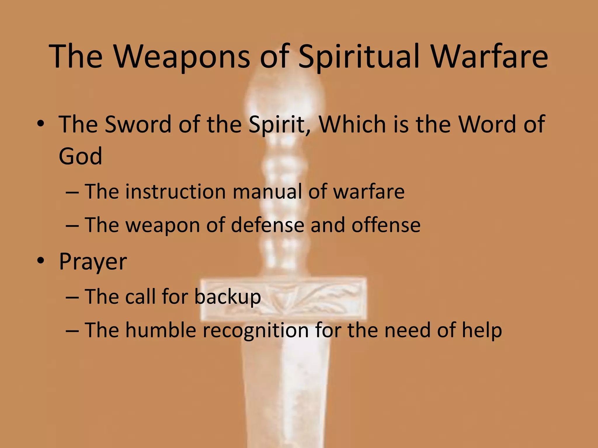 Prayer In Spiritual Warfare Ephesians 618-20 | PPTX