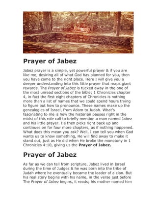 Prayer of Jabez | PDF
