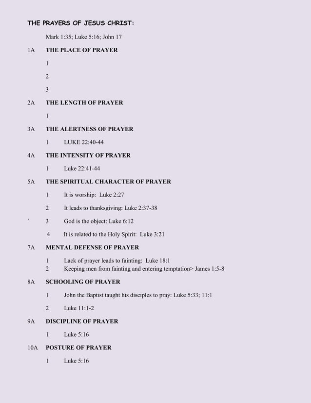 Prayer outline august 25 ix testimonies in prayer | PDF