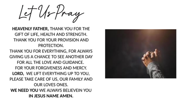 PRAYER PRESENTATION.pptx51541515151542165454 | PPT