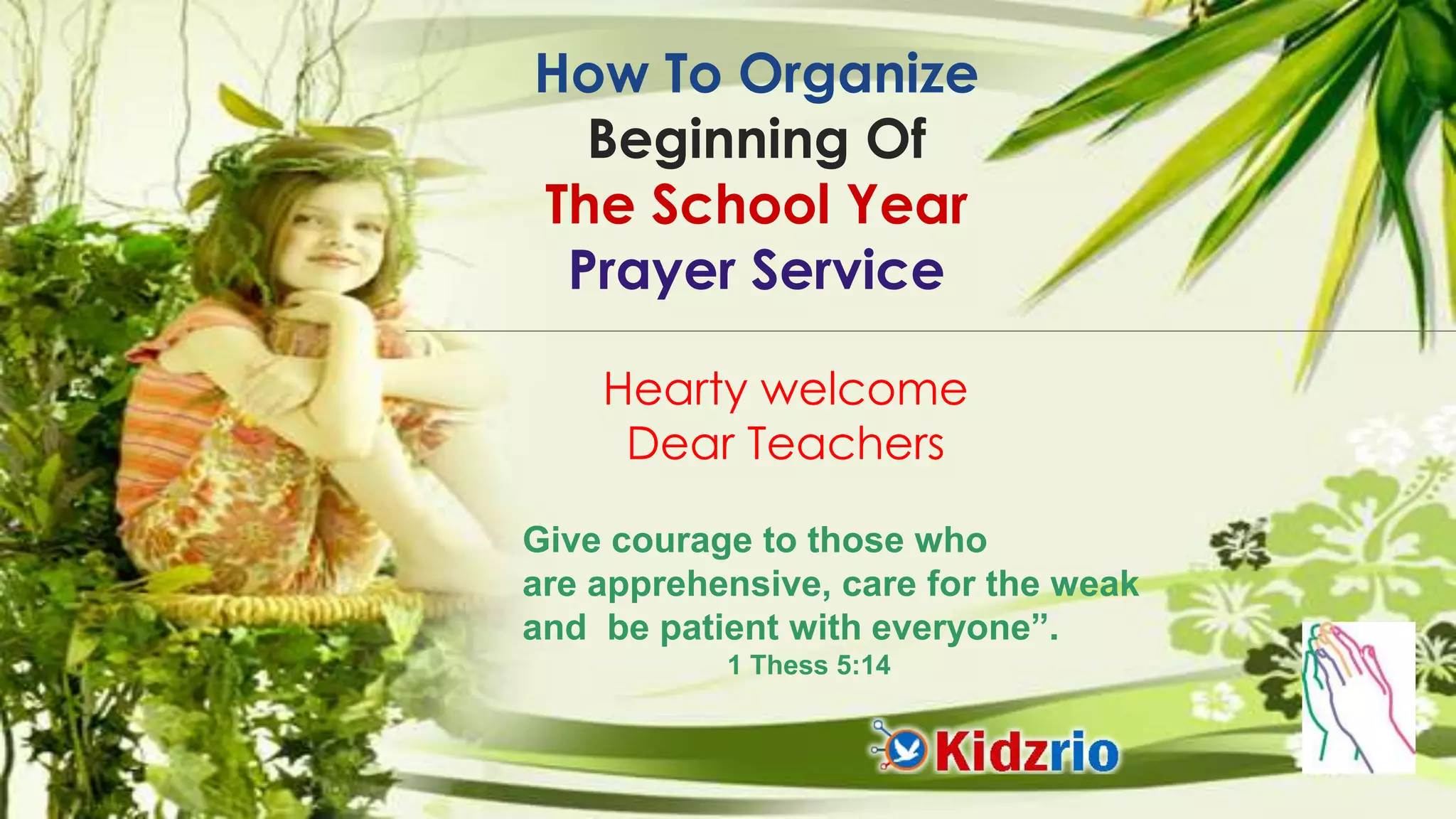 How To Organize Beginning Of The School Year Prayer Service | PPT