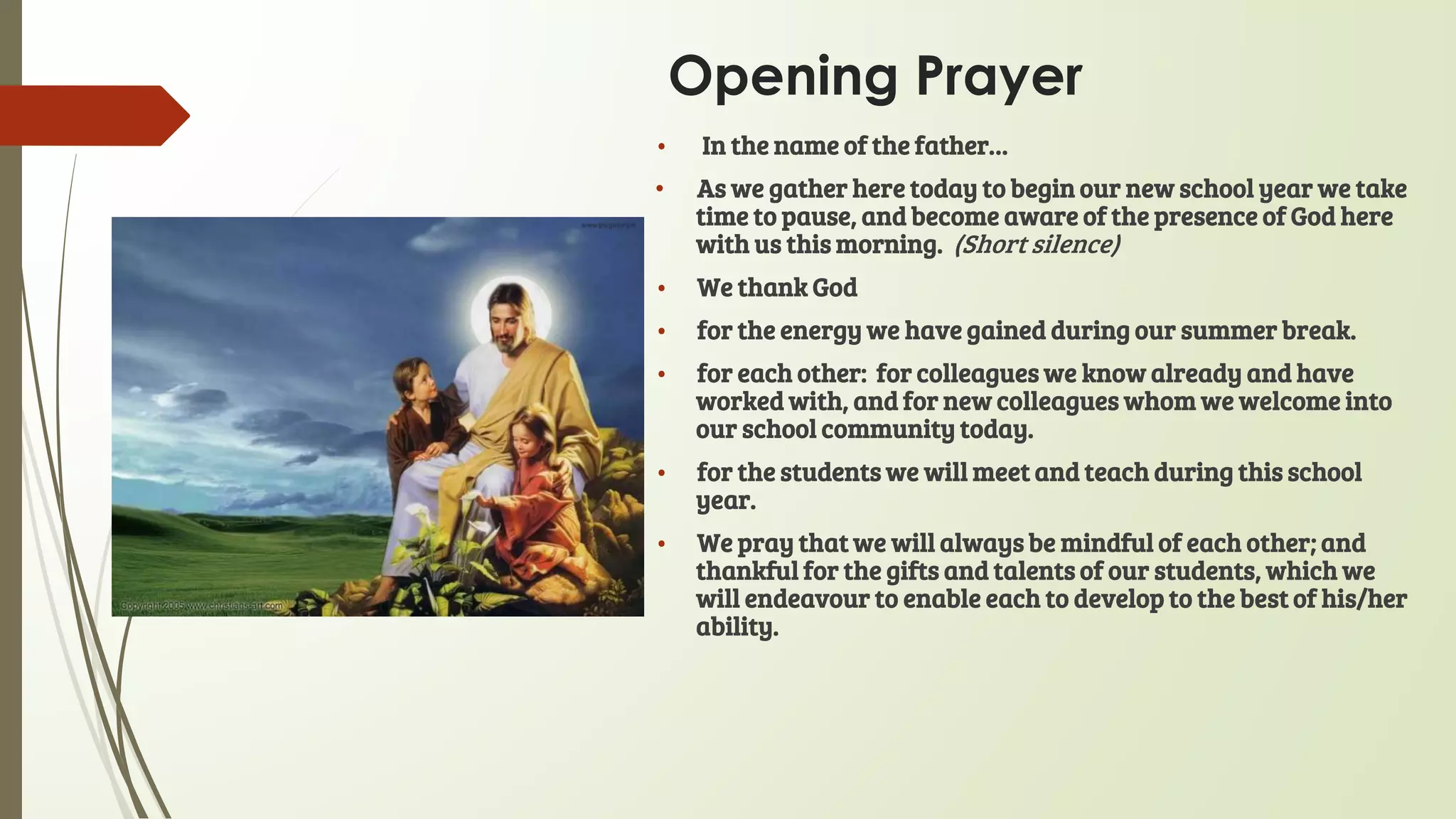 How To Organize Beginning Of The School Year Prayer Service | PPT