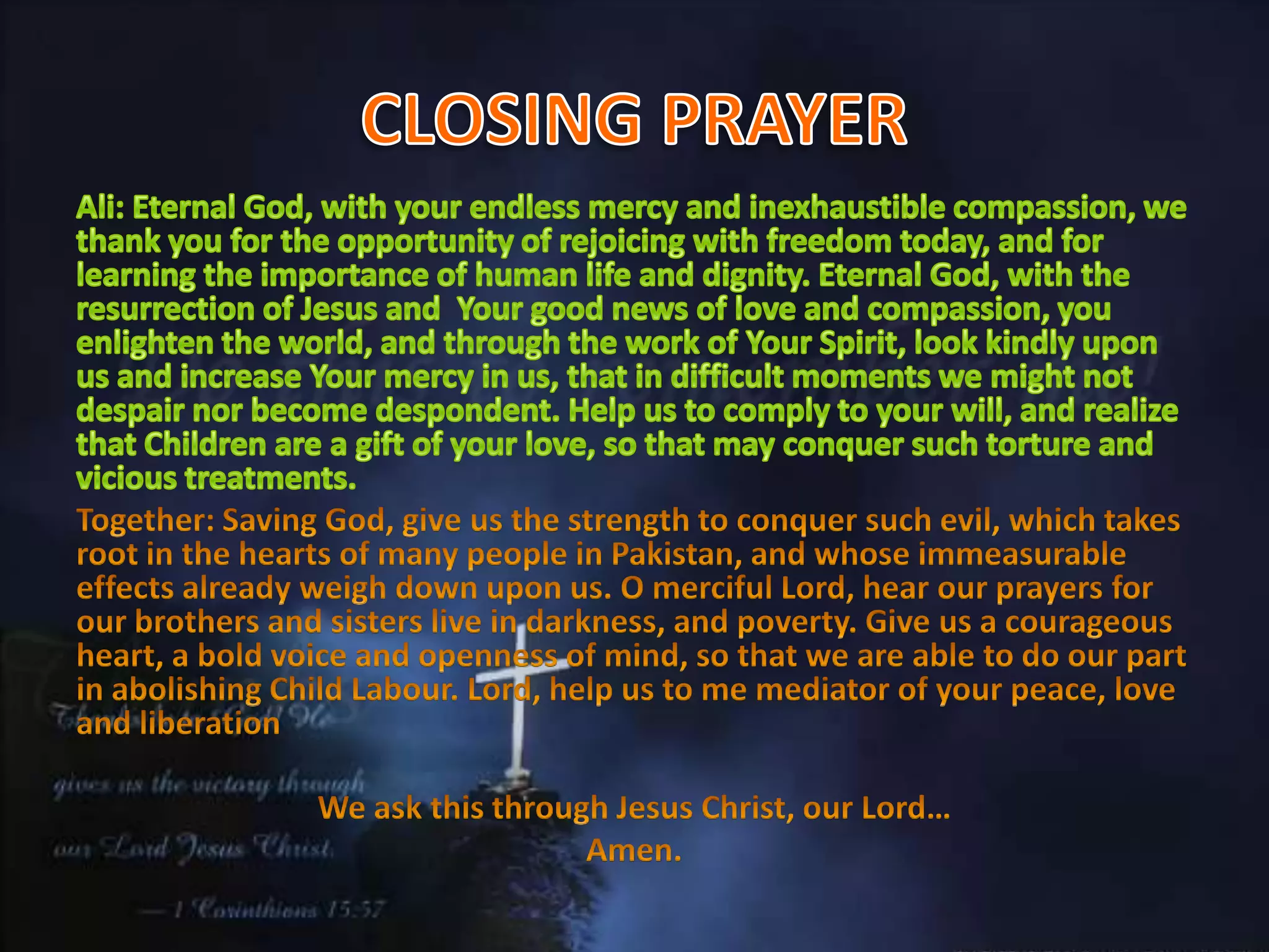 Prayer service reflection | PPTX