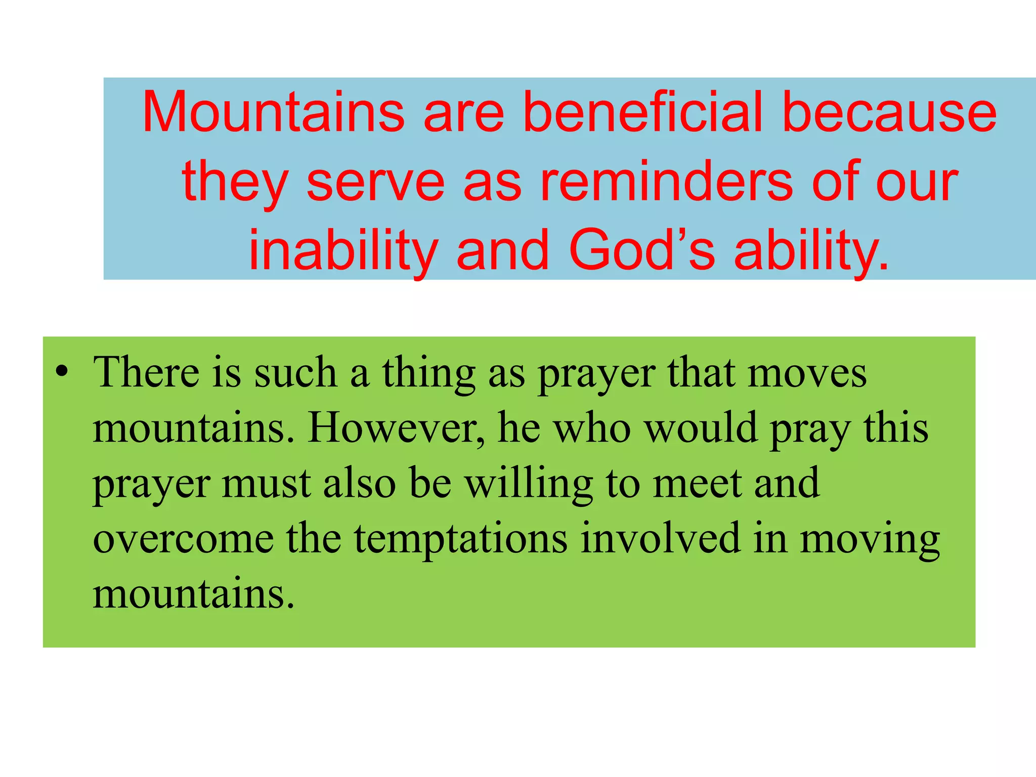 Prayer that moves mountains | PPT