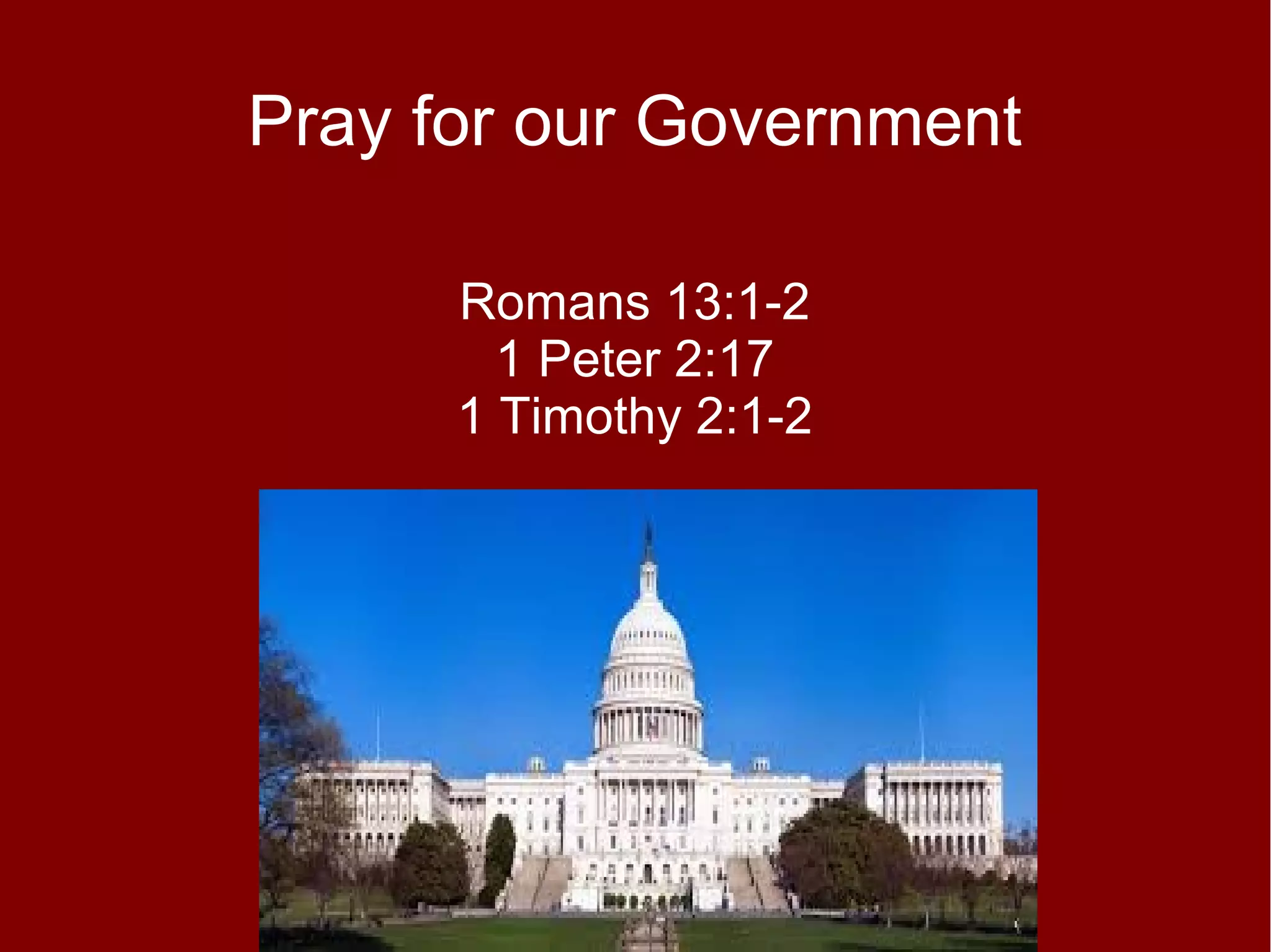 Pray for government | PPT