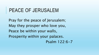 Praying for Israel.pptx | Christianity | Religion & Spirituality