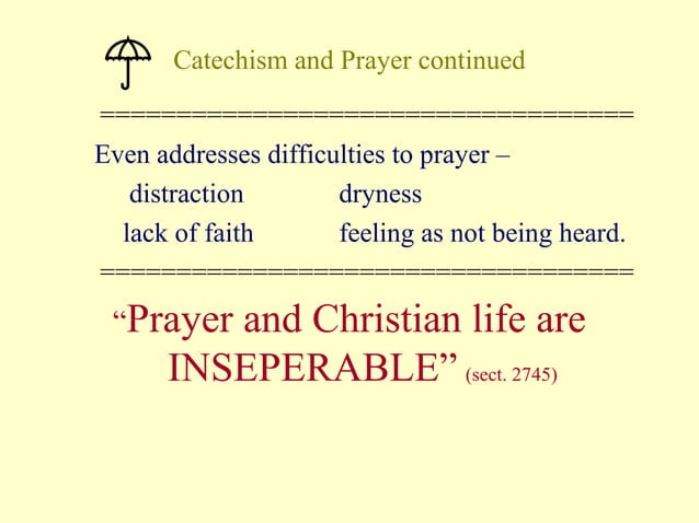 Praying under the catholic umbrella | PPT