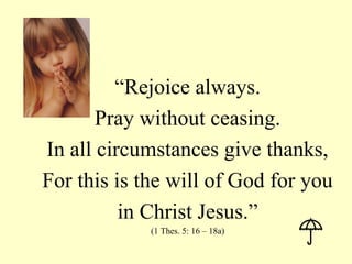 Praying under the catholic umbrella | PPT