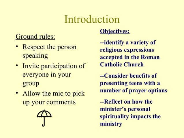 Praying under the catholic umbrella | PPT