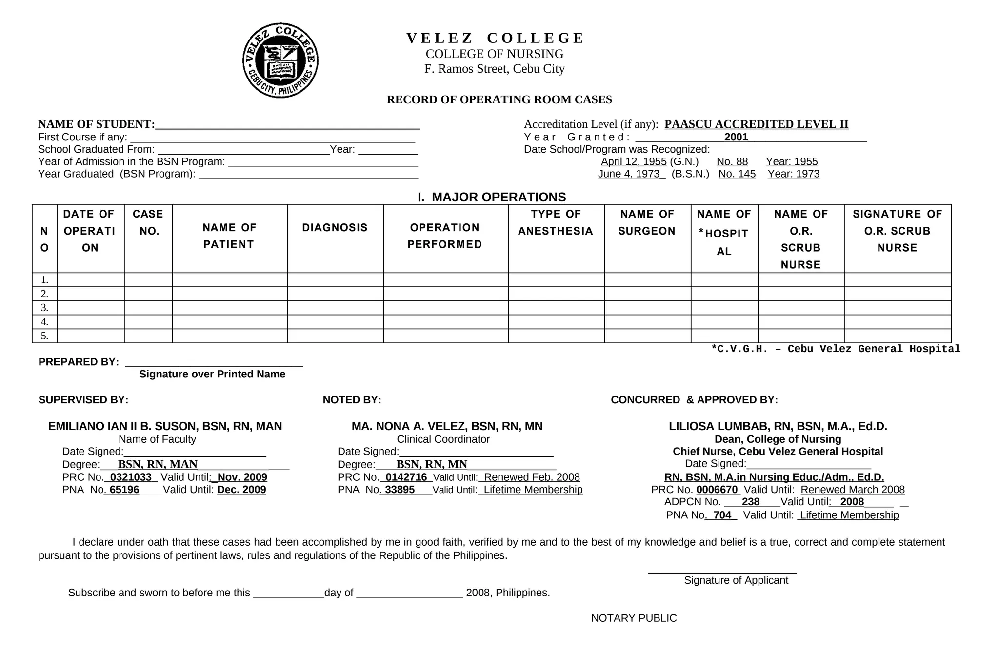 Professional Regualtion Commission form for nurses taking board exam | DOC