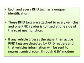 rfid based traffic control system by using gsm | PPT
