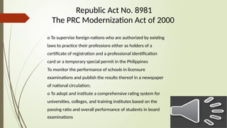 PROFESSIONAL REGULATION COMMISSION ACT OF 2000 | PPTX
