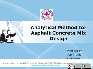 Analytical Method for Asphalt Concrete Mix Design | PPT | Civil Engineering Industry | Industries