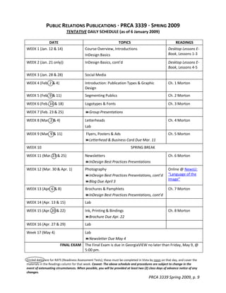 PRCA 3339 PR Publications Syllabus | PDF | Desktop Publishing ...