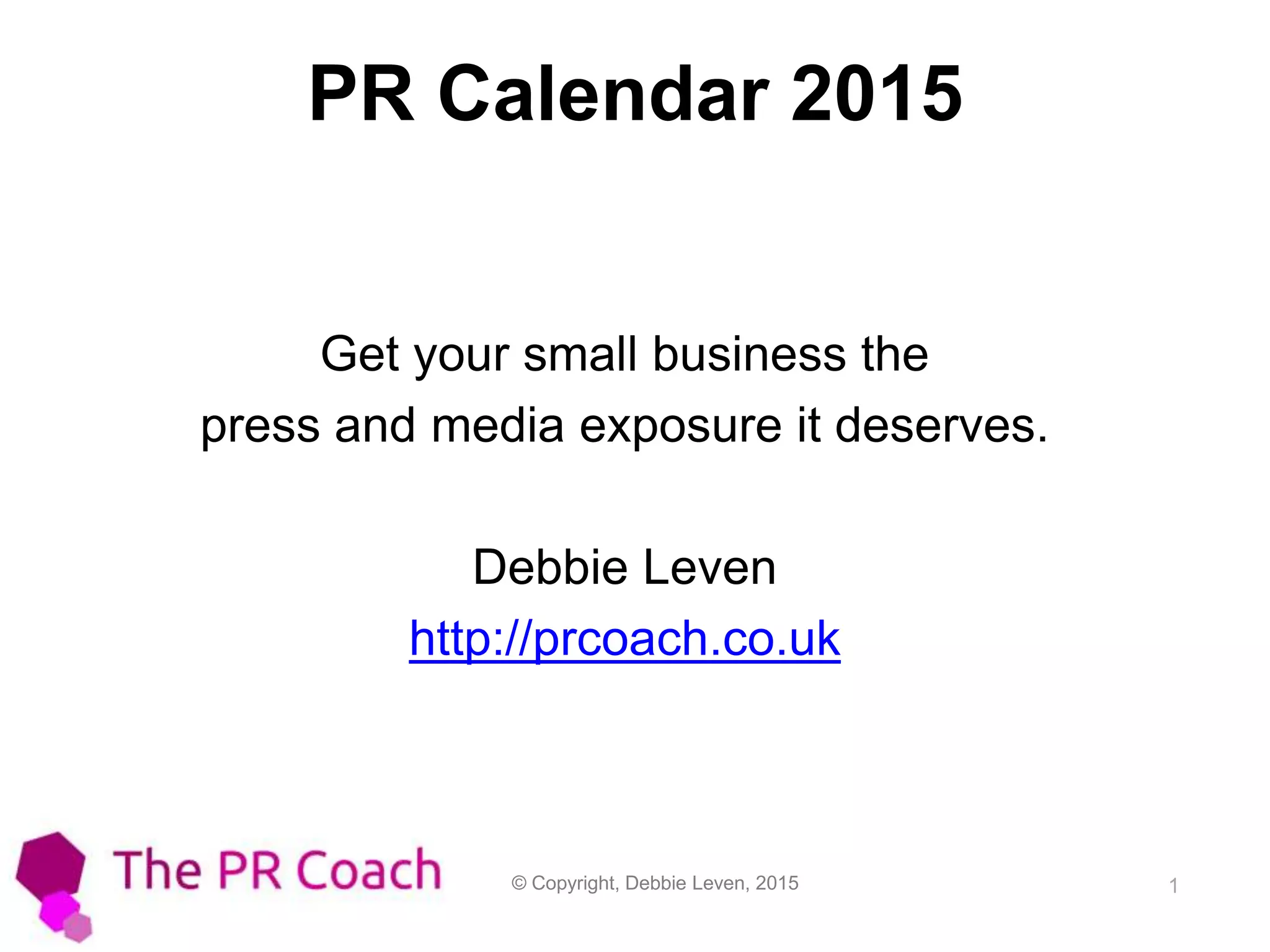 How to create a PR Calendar 2015 | PPT