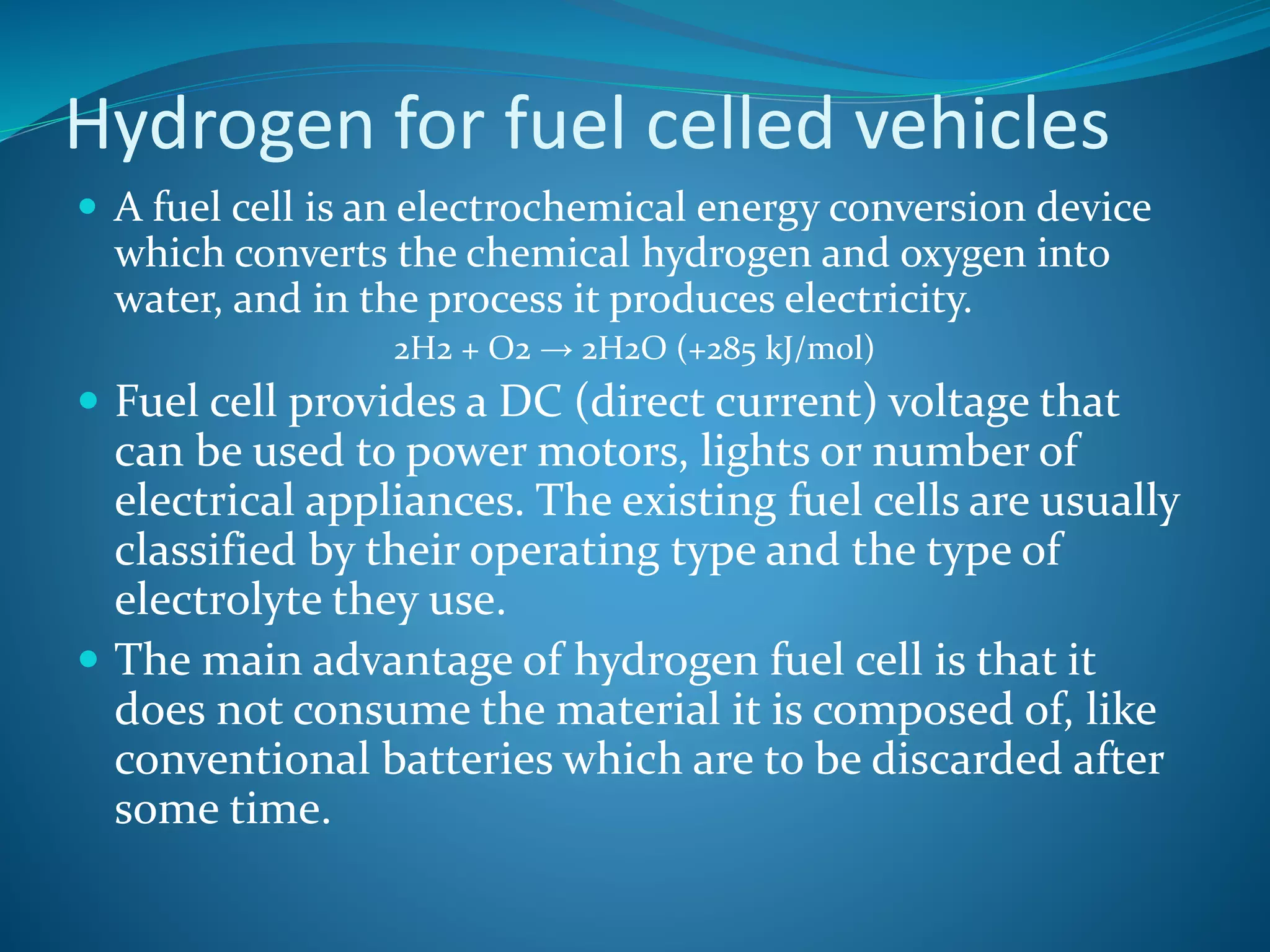 Hydrogen fuel cell Technology | PPT