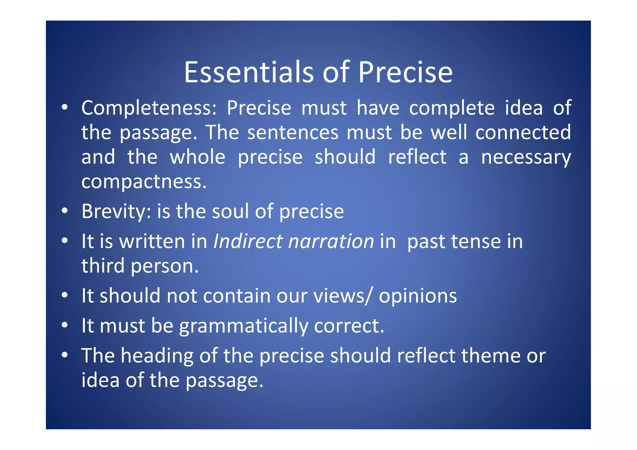 Précis Writing | PPT