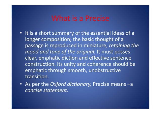 Précis Writing | PPT
