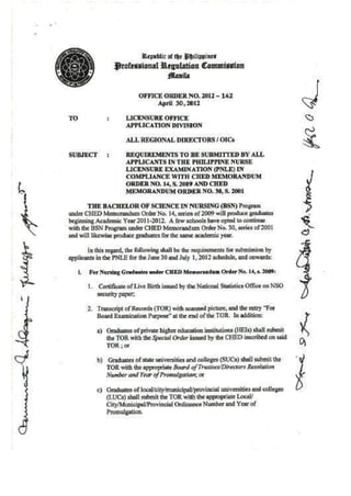 Prc office order no. 2012 142 | PDF