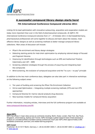 A successful compound library design starts here! | PDF