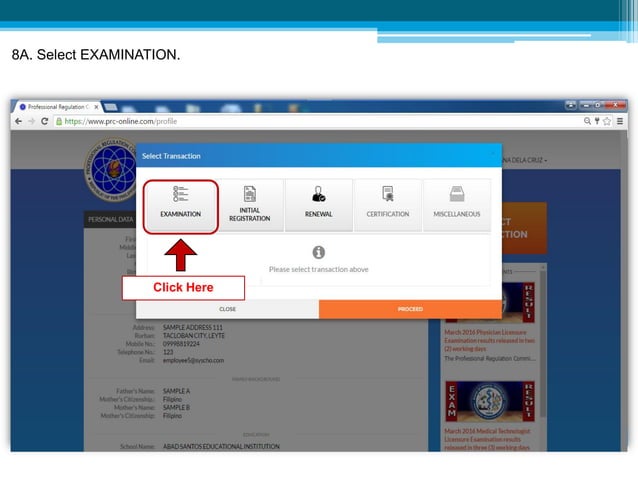 Prc Step by step exam application - updated | PDF