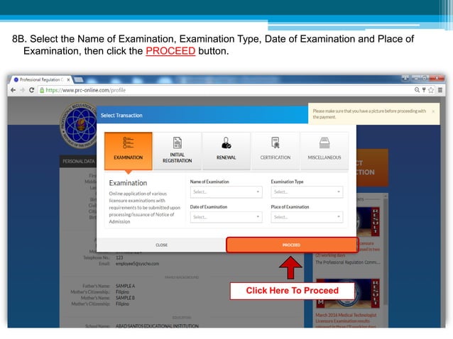 Prc Step by step exam application - updated | PDF