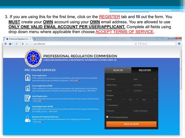 Prc Step by step exam application - updated | PDF