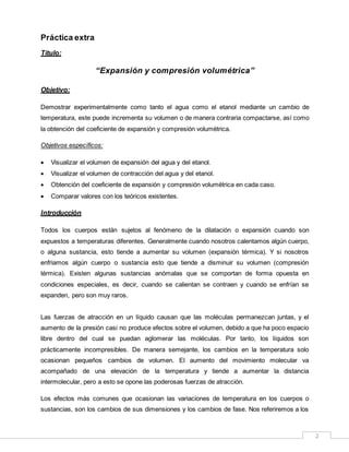 Práctica XVI Expansión y compresión volumétrica | DOCX