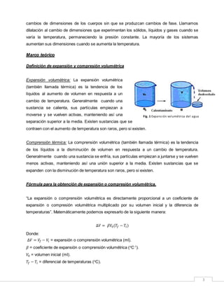 Práctica XVI Expansión y compresión volumétrica | DOCX