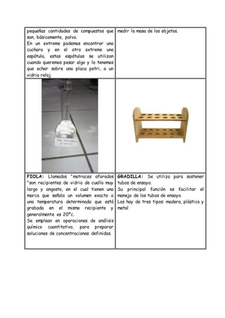 Práctica materiales de Laboratorio | DOCX