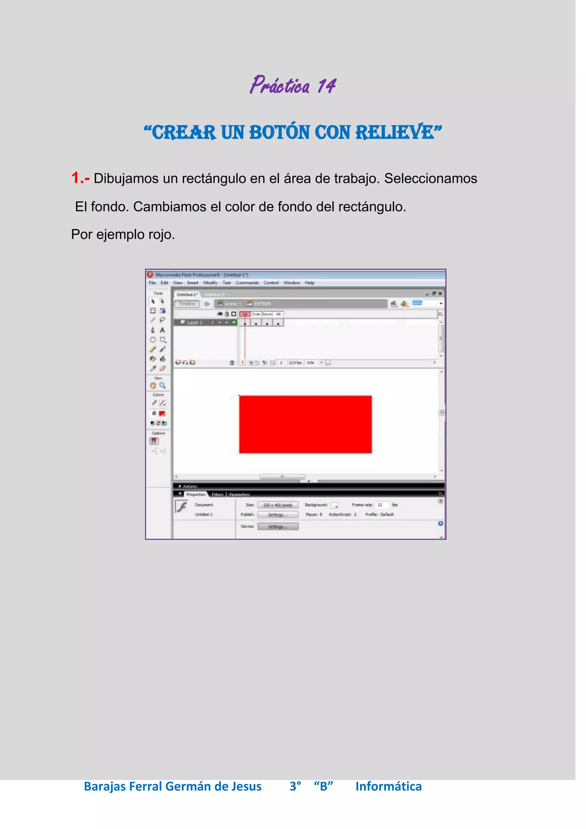 Práctica 14 "Crear un botón con relieve" | PDF