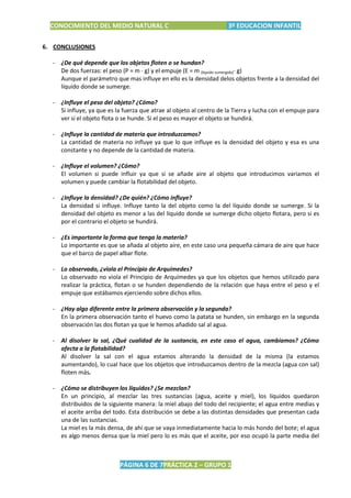 Práctica 2 (flotabilidad) | DOCX