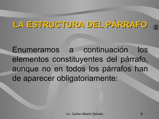 Tipología del párrafo: tipos de párrafos por su estilo – formato | PPT