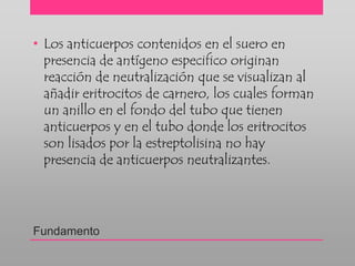 Práctica7 antiestreptolisinas | PPTX
