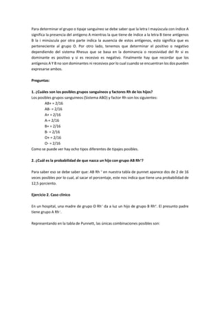 es un procedimiento para determinar los grupos sanguíneos ABO y Rh de ...