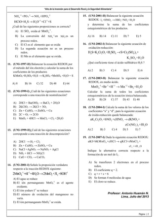 Práctica de reacciones químicas (4 to selección_) | PDF