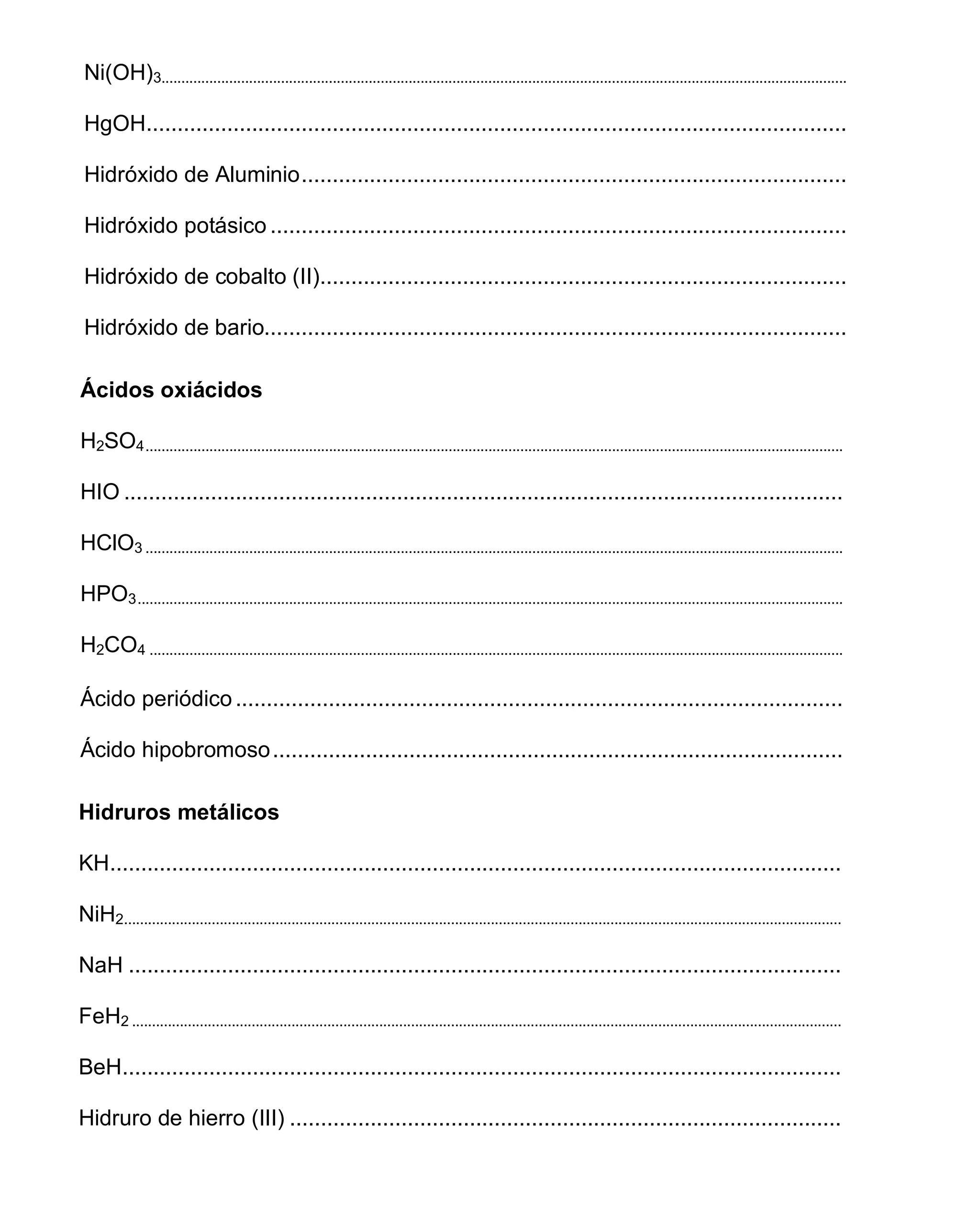 Práctica dirigida de química (4 to secundaria) nomenclatura inorgánica ...